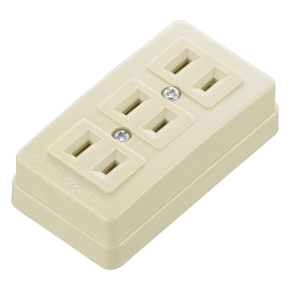 トリプルコンセント（3口/露出配線用/1500Wまで/15A-125V/ホワイト/パッケージあり） | 株式会社オーム電機 『会員専用 仕入サイト』