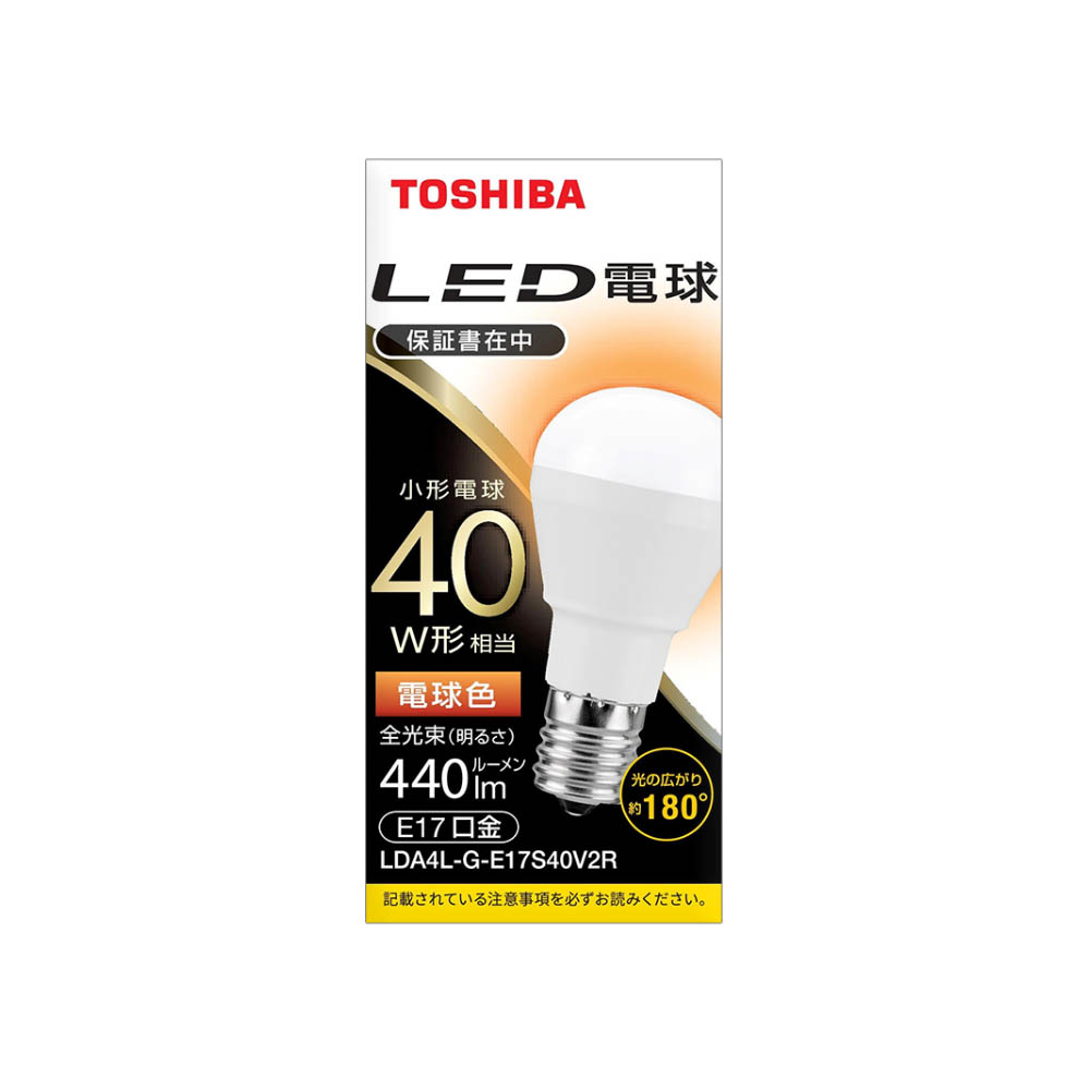 東芝 LED電球 ミニクリプトン形 E17 40W形 電球色 LDA4L-G-E17S40V2R | 株式会社オーム電機 『会員専用 仕入サイト』