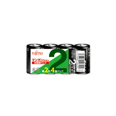 富士通 マンガン乾電池 黒 単2形 R14PU(4S)（4本入） | 株式会社オーム電機 『会員専用 仕入サイト』